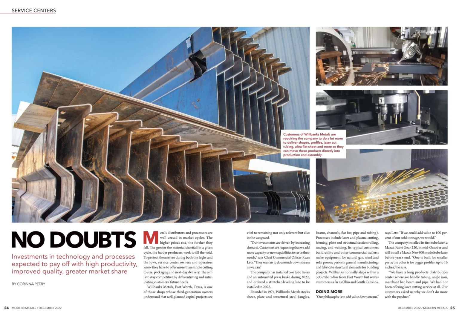 We're Featured in Modern Metals Magazine - Willbanks Metals